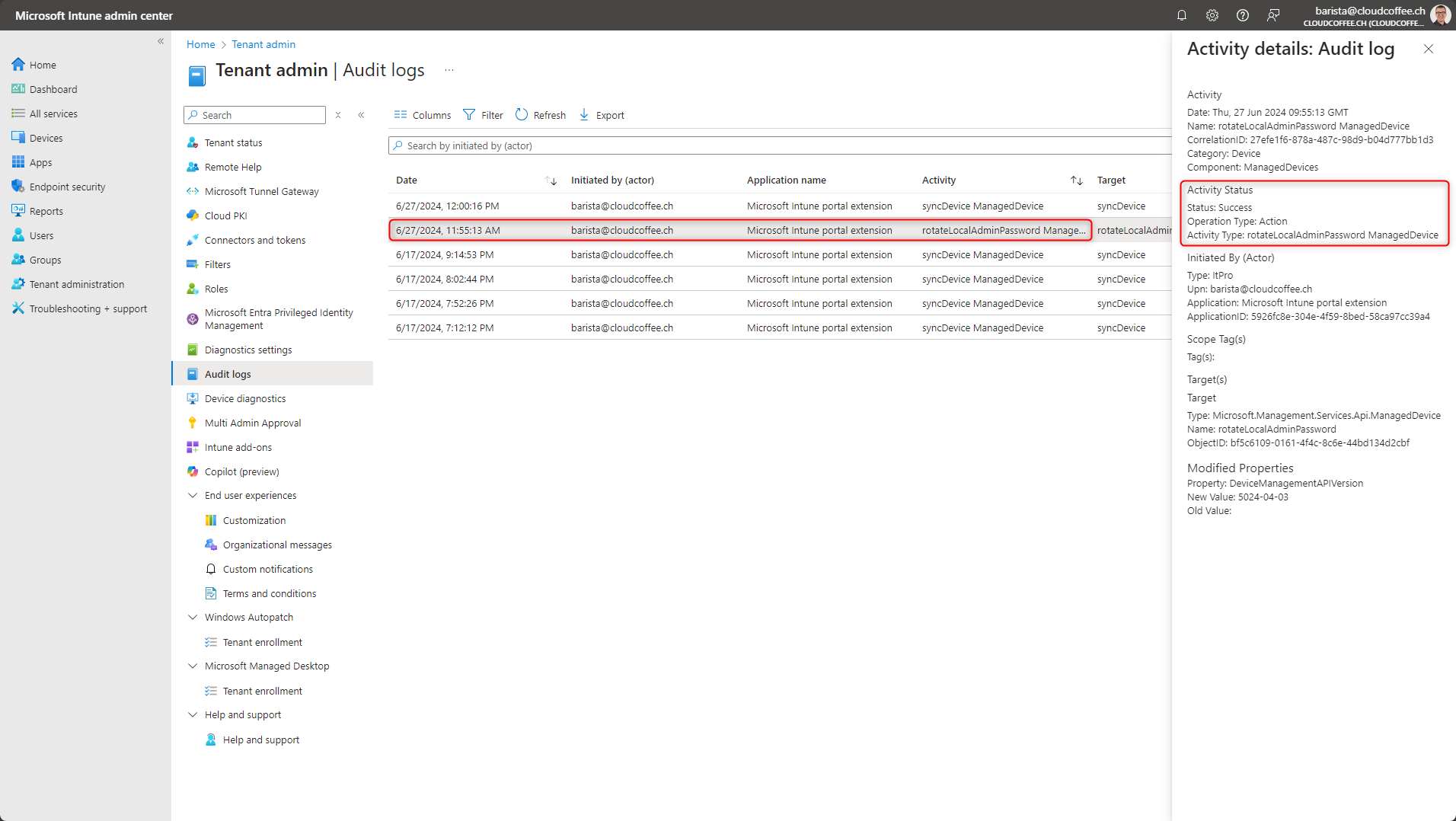 Windows LAPS in Microsoft Intune - cloudcoffee.ch