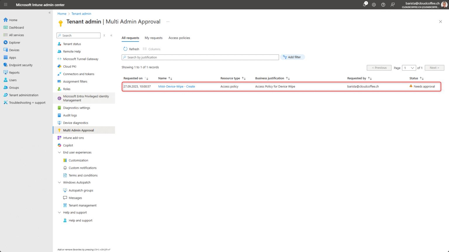 Microsoft Intune Multi Admin Approval: Geräteaktionen wie Wipe, Retire ...